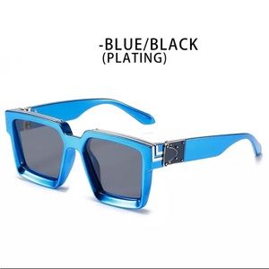 Accessories | Luxury Brand Designer Square Sunglasses Black Gold Men ...